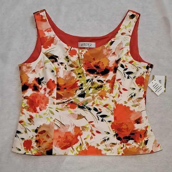 Kasper | Tops | Kasper Womens Floral Sleeveless Top Multicolor Size 4 ...